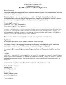 Swim Team Handbook Updated 2019.docx - Whitmore Lake Public Schools