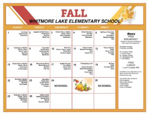 2021 November Menu ES - Whitmore Lake Public Schools